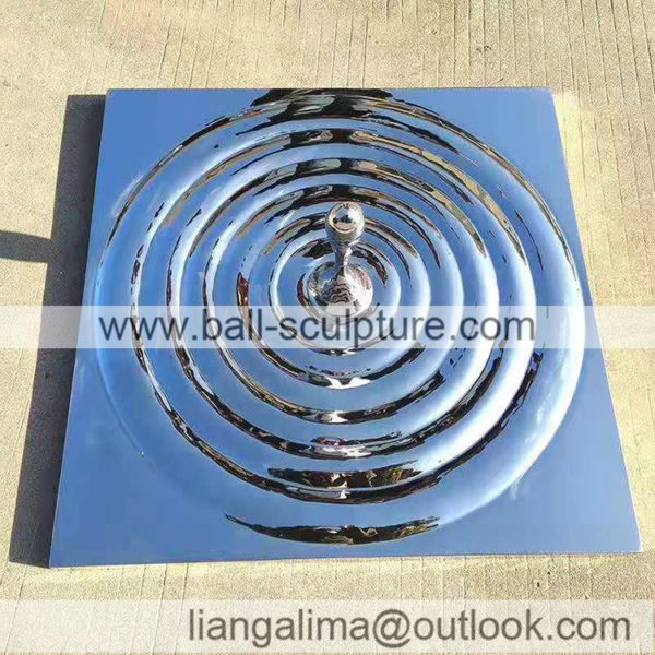 Garden Decorated The Mirror Stainless Steel Water Ripple Sculpture